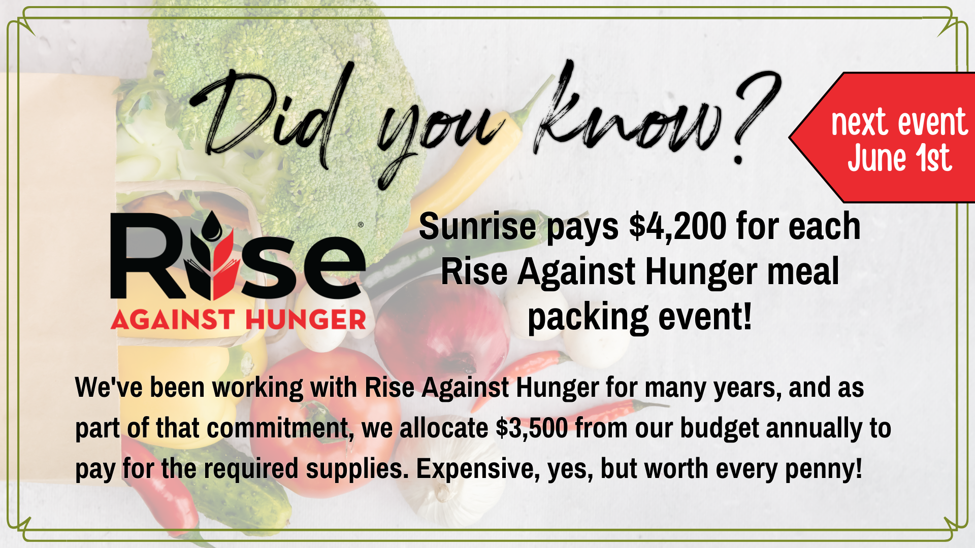 rise budget slide – Sunrise UMC